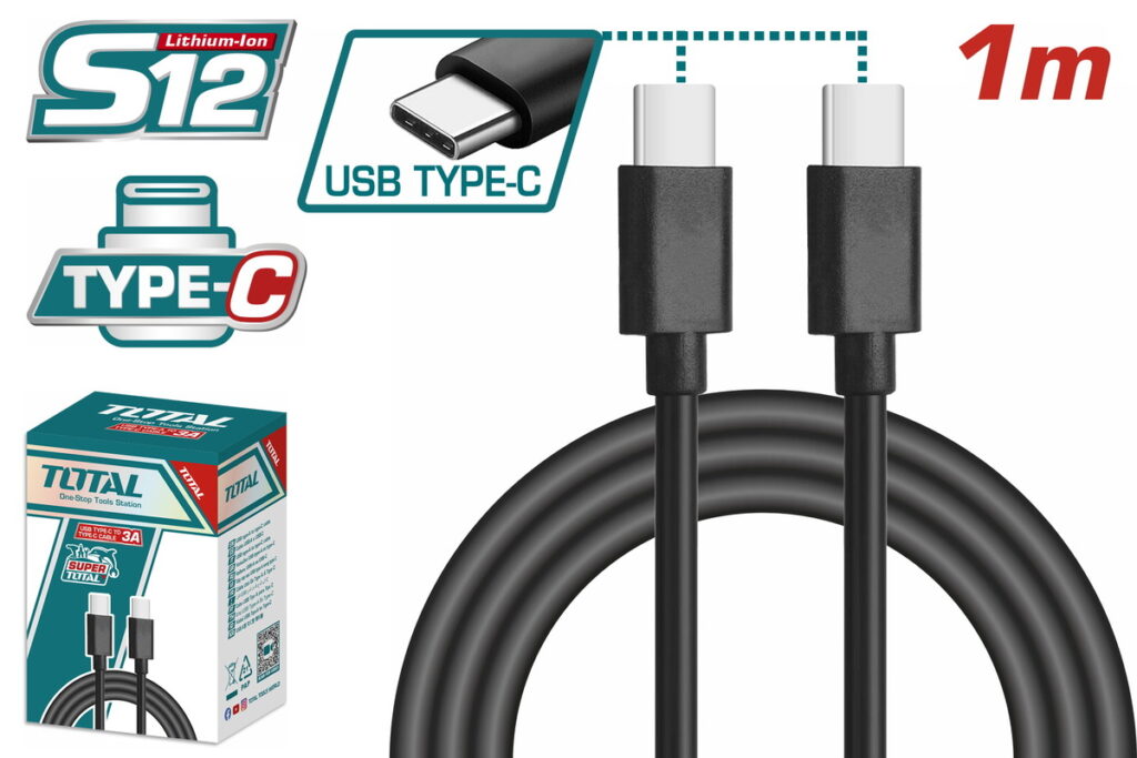 TOTAL ΚΑΛΩΔΙΟ ΦΟΡΤΙΣΤΗ USB Type C to Type C 1m (TIUCC02) | e-diy.gr